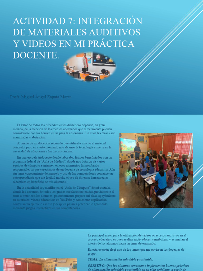 Actividad 7 Materiales Auditivos y Videos | PDF | Enseñando | Cognición