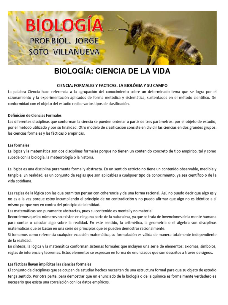 SEMANA 1 - BIOLOGIA - CIENCIA DE LA VIDA | PDF | Biología | Química