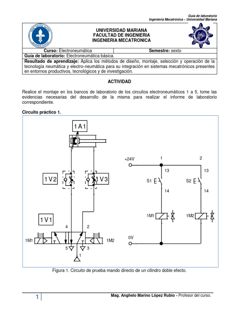 TRABAJO EVALUATIVO 6 PRACTICA LABORATORIO 3 - Electroneumática Básica | PDF | Ingeniería
