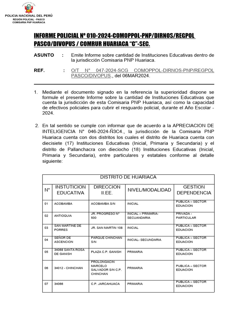 INFORME escolar 2024 | Descargar gratis PDF | América del Sur