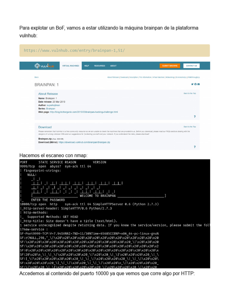 Tutorial Brainpan | PDF | Ingeniería Informática | Arquitectura de Computadores