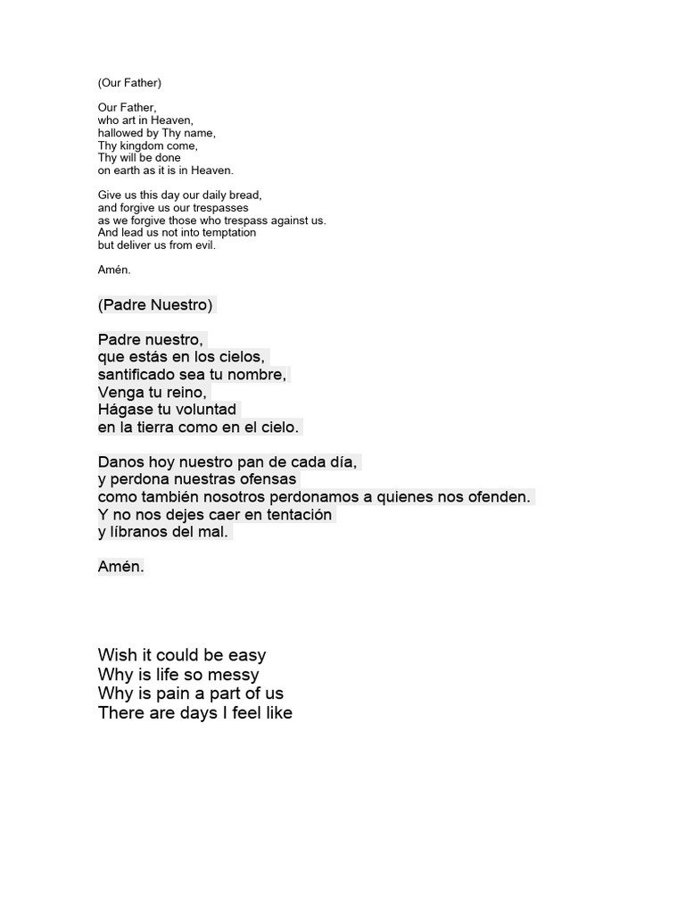 Our Father | PDF | Lord's Prayer