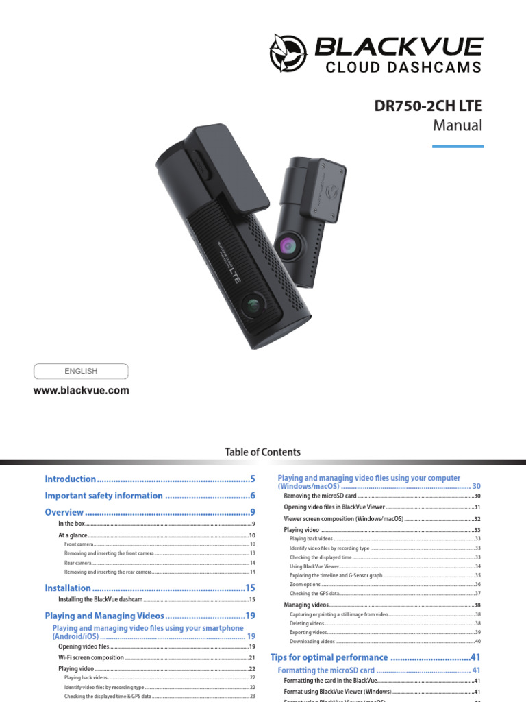 CockPitCam-DR750-2CH LTE en Manual Web Ver.1.01 | PDF | Smartphone | Ios