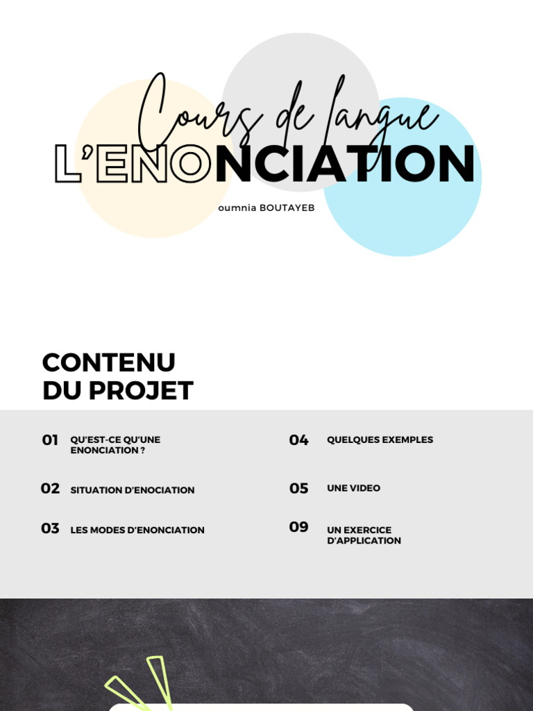 L'enonciation Cours | PDF | Linguistique | Typologie linguistique