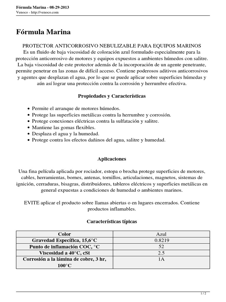 Protector Anticorrosivo para Equipos Marinos | PDF | Sustancias ...