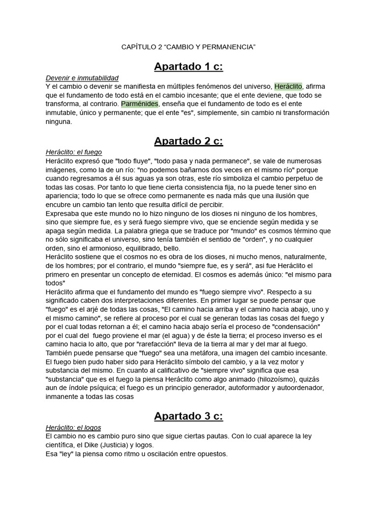 Heráclito vs Parménides: Filosofía | PDF | Pensamiento | Realidad