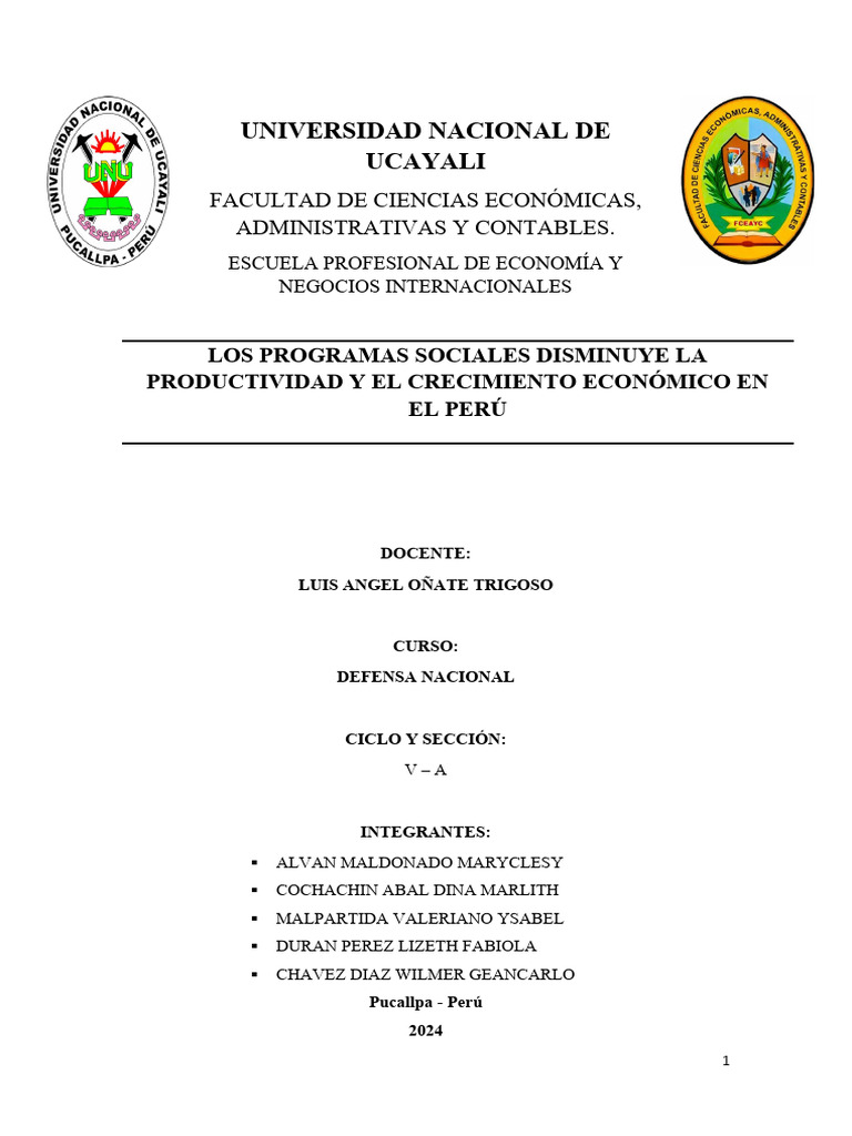 Defensa Nacional | PDF | Reducción de pobreza | Pobreza