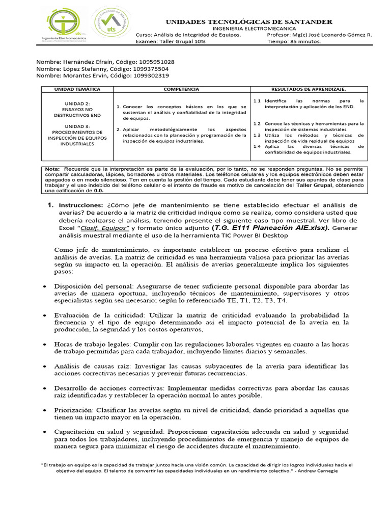 T.G E111 Planeacion AIE - XXXXXXXX | PDF | Planificación | Ingeniería de confiabilidad