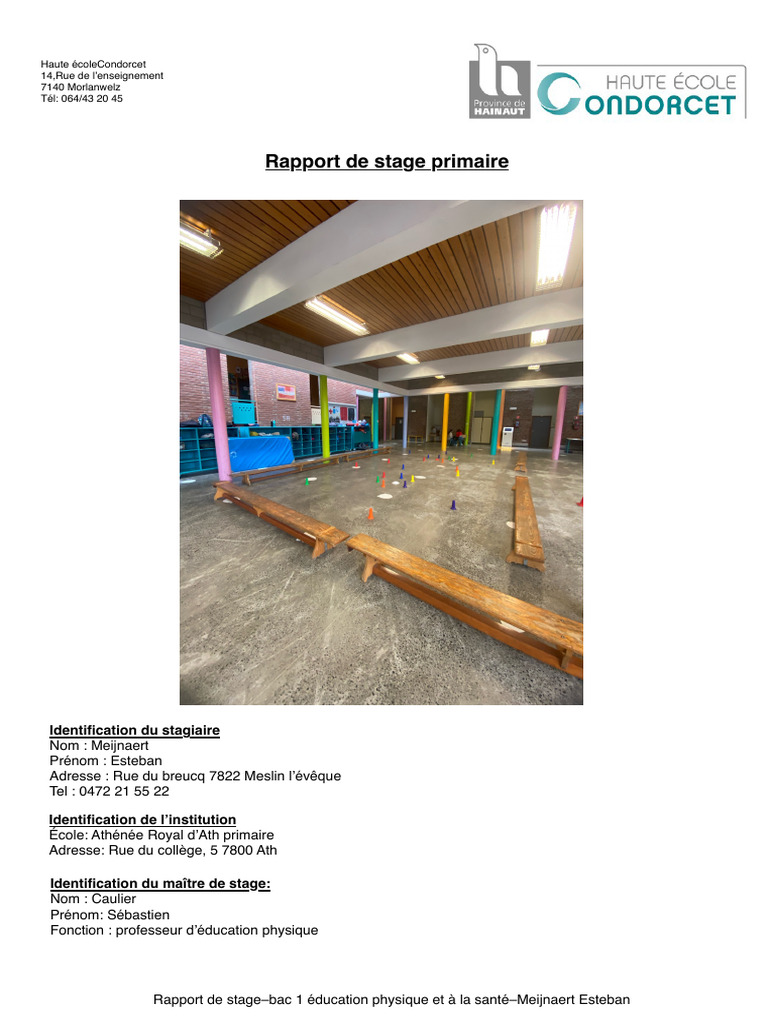 Rapport de Stage Primaire Part1v2 | PDF | Pédagogie | Apprentissage