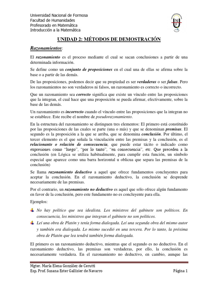 Unidad 2 Métodos de Demostración | PDF | Axioma | Teorema