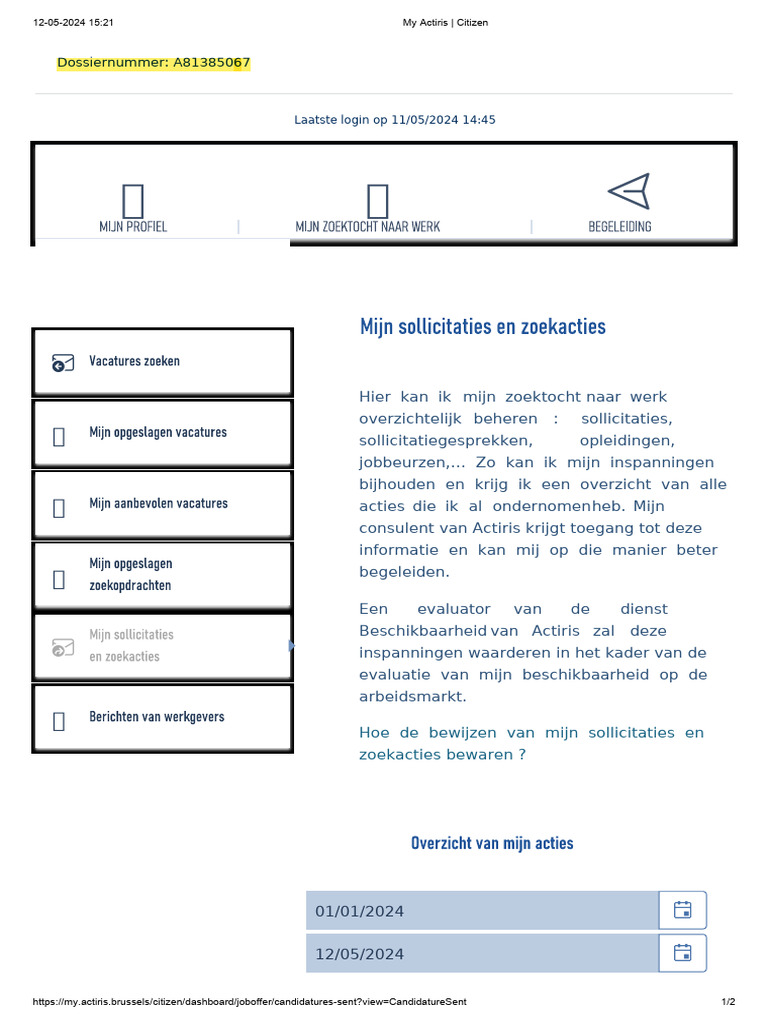 My Actiris - Citizen | PDF