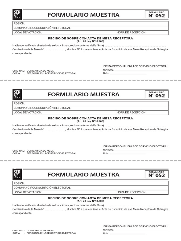 Form 052 | PDF | Procedimiento parlamentario | Votación
