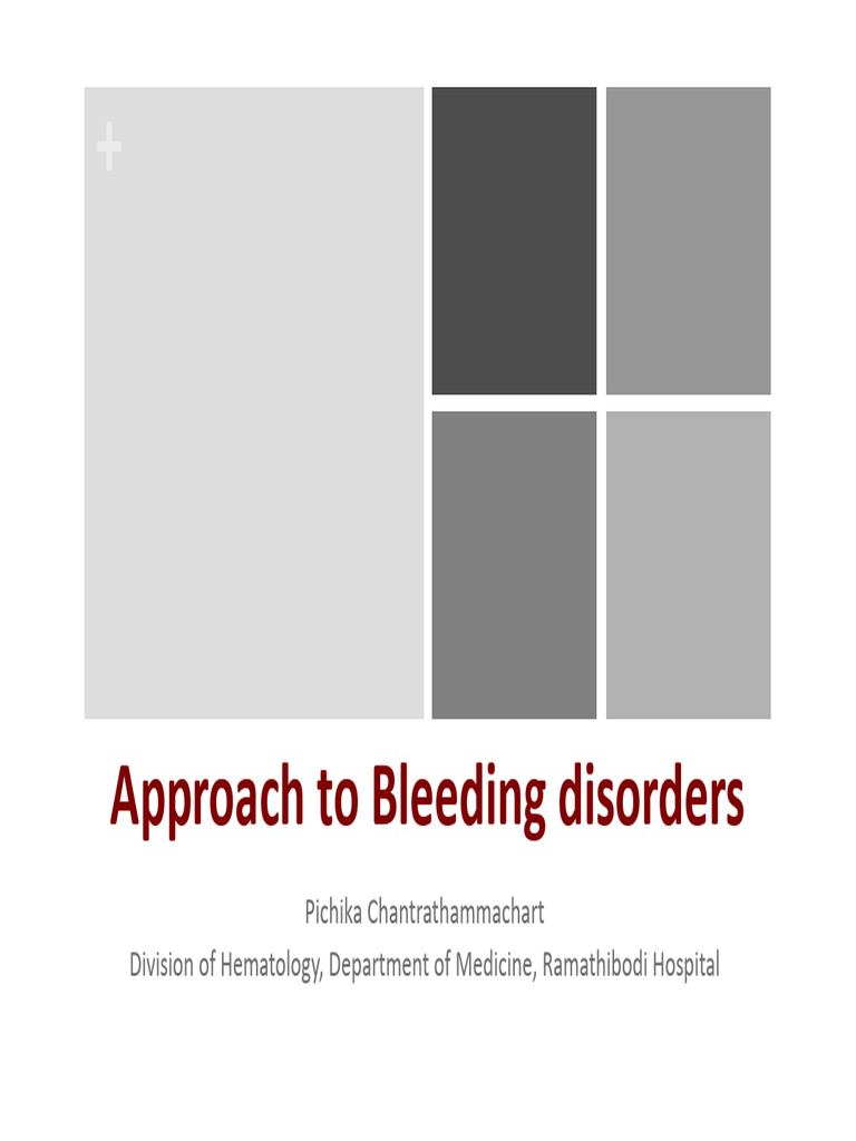 3 Pichika Chantrathammachart - Approach To Bleeding Disorders | PDF ...