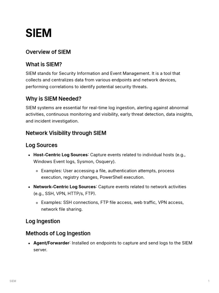 SIEM | PDF | Computer Network | File Transfer Protocol