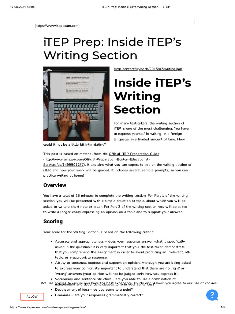 iTEP Prep - Inside iTEP's Writing Section - iTEP | PDF | Internship | Job Hunting