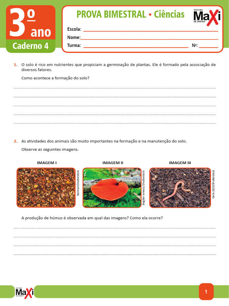 CADERNO 4 Ciencias 3o Ano | PDF | Solo | Agricultura CADERNO 4 Ciencias 3o Ano | PDF | Solo | Agricultura