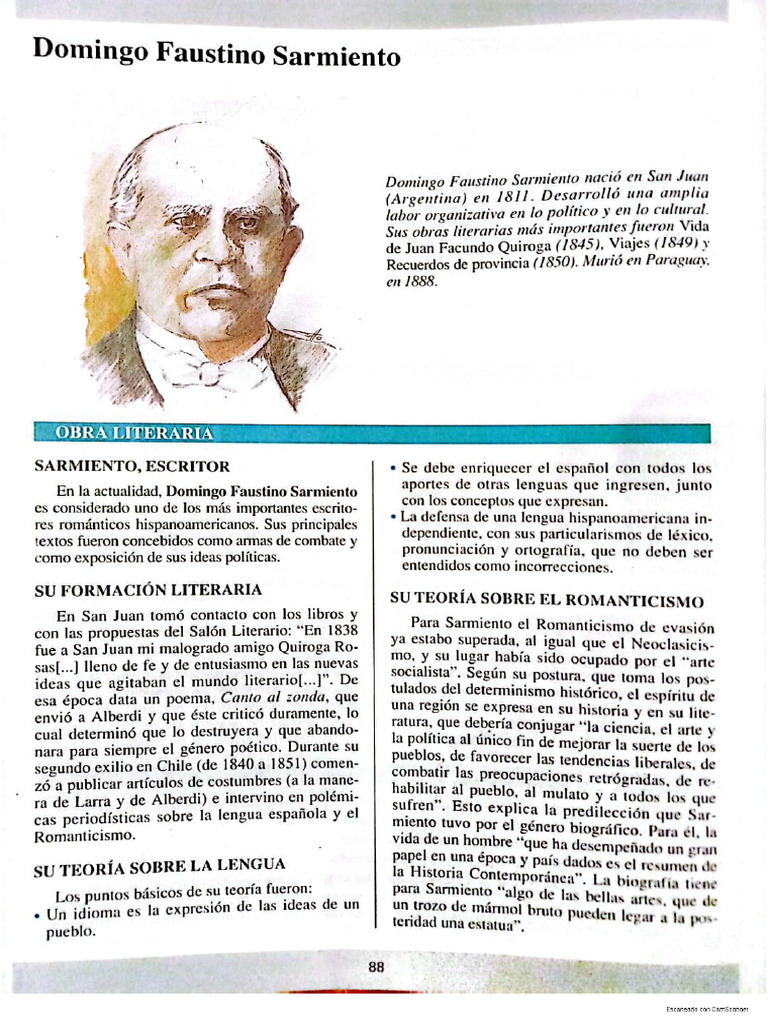 Sarmiento, Escritor (Teoría) | PDF