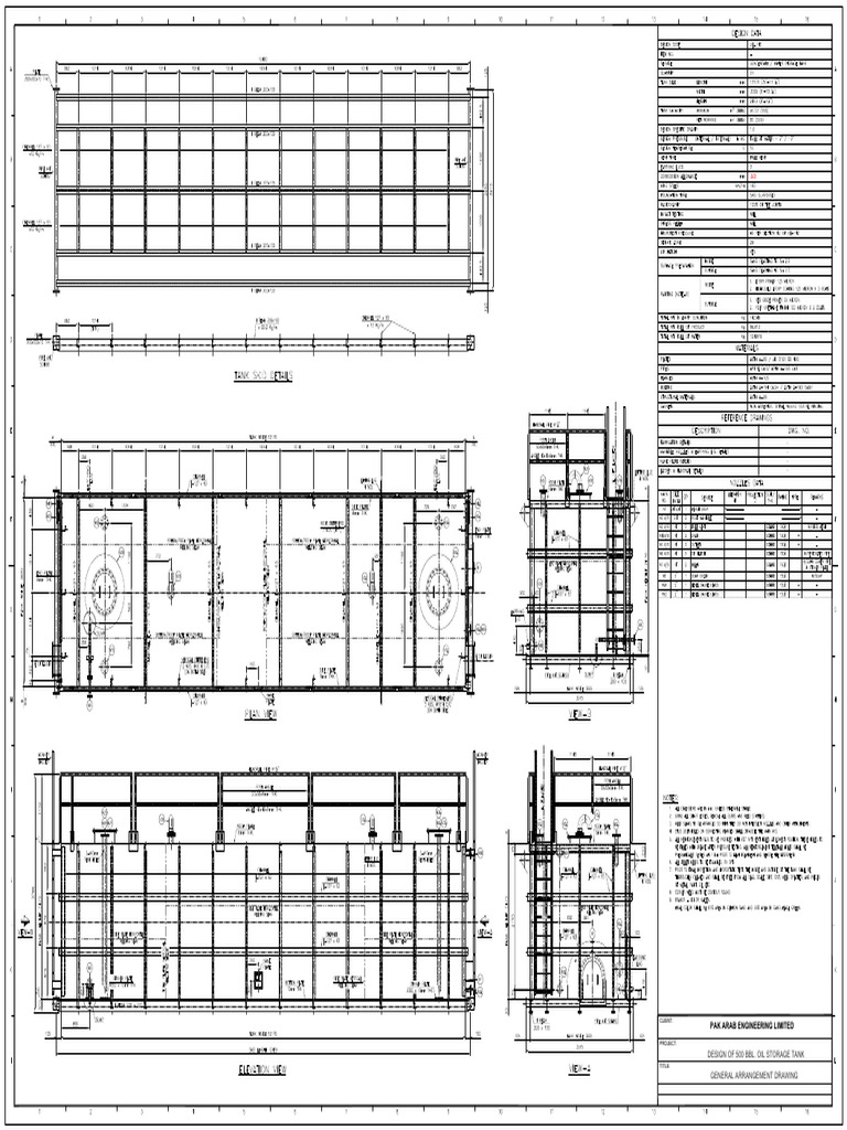 500 BBL Rectangular Tank G.A Drawing | PDF