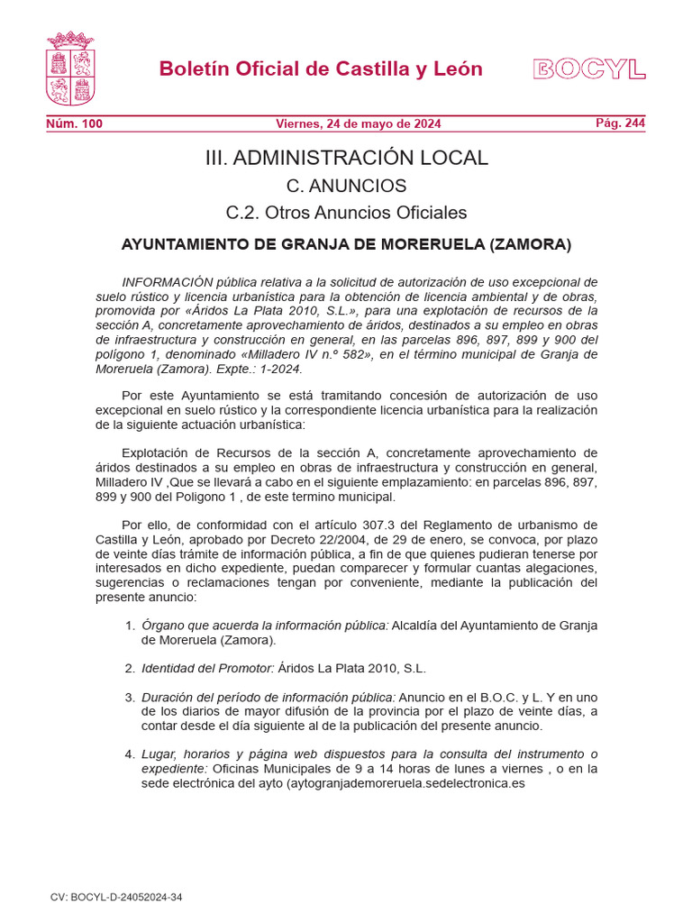 BOCYL-D-24052024-34 | Descargar gratis PDF | Gobierno