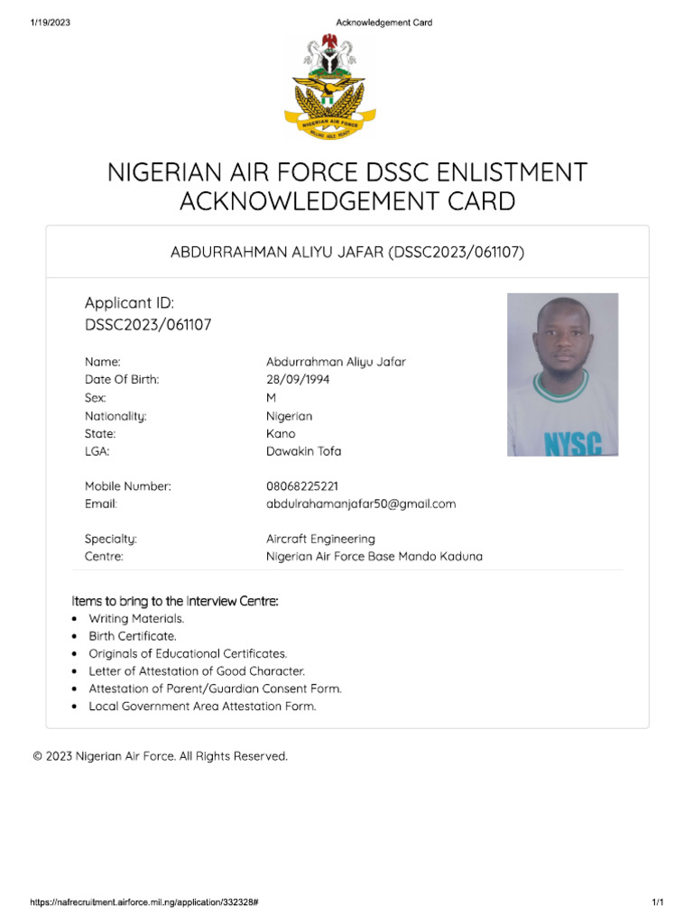 Acknowledgement Slip | PDF