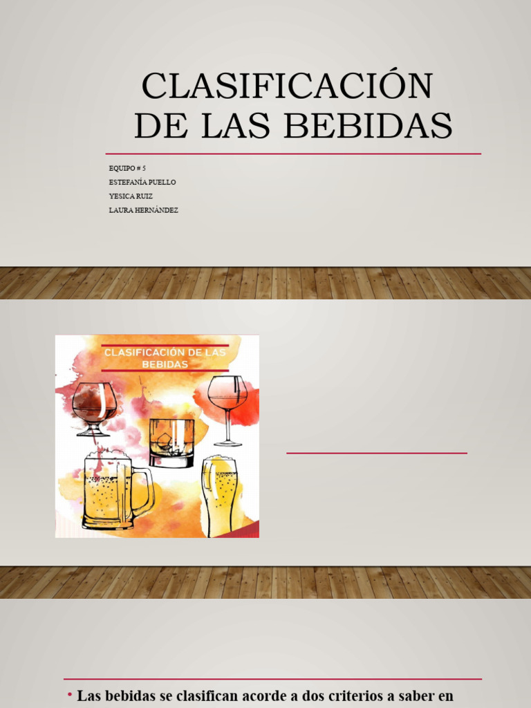 Clasificacion de Las Bebidas | PDF | Bebida | Bebidas alcohólicas