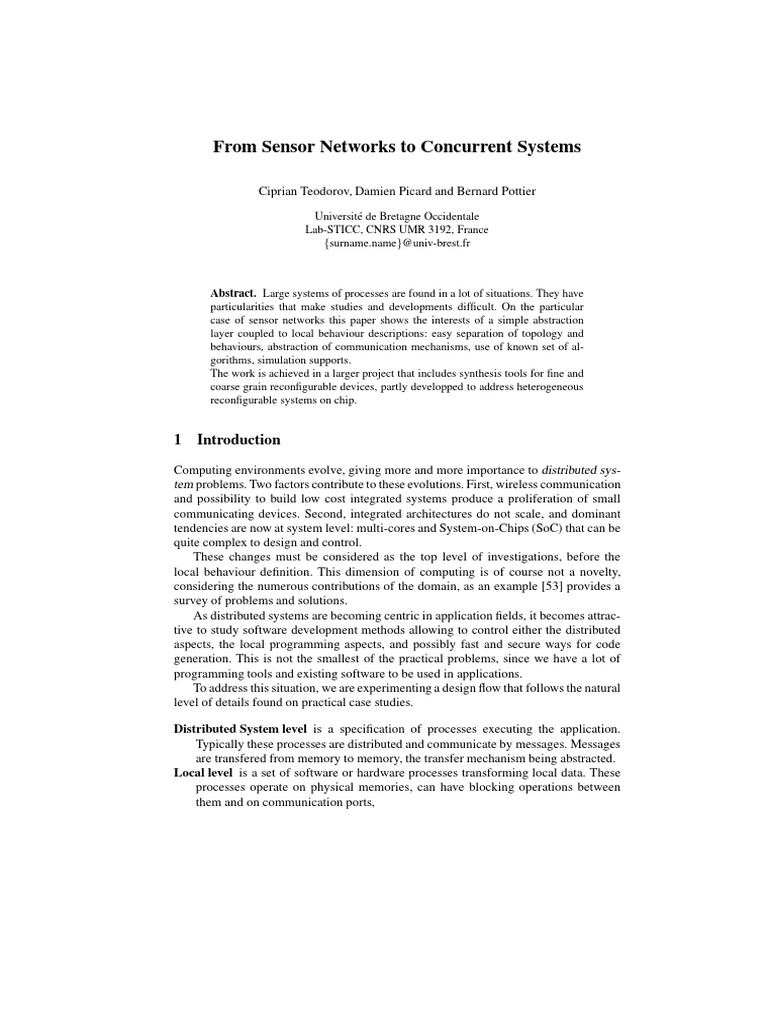 As Avel Syne Rapport | PDF | Wireless Sensor Network | Computer Network