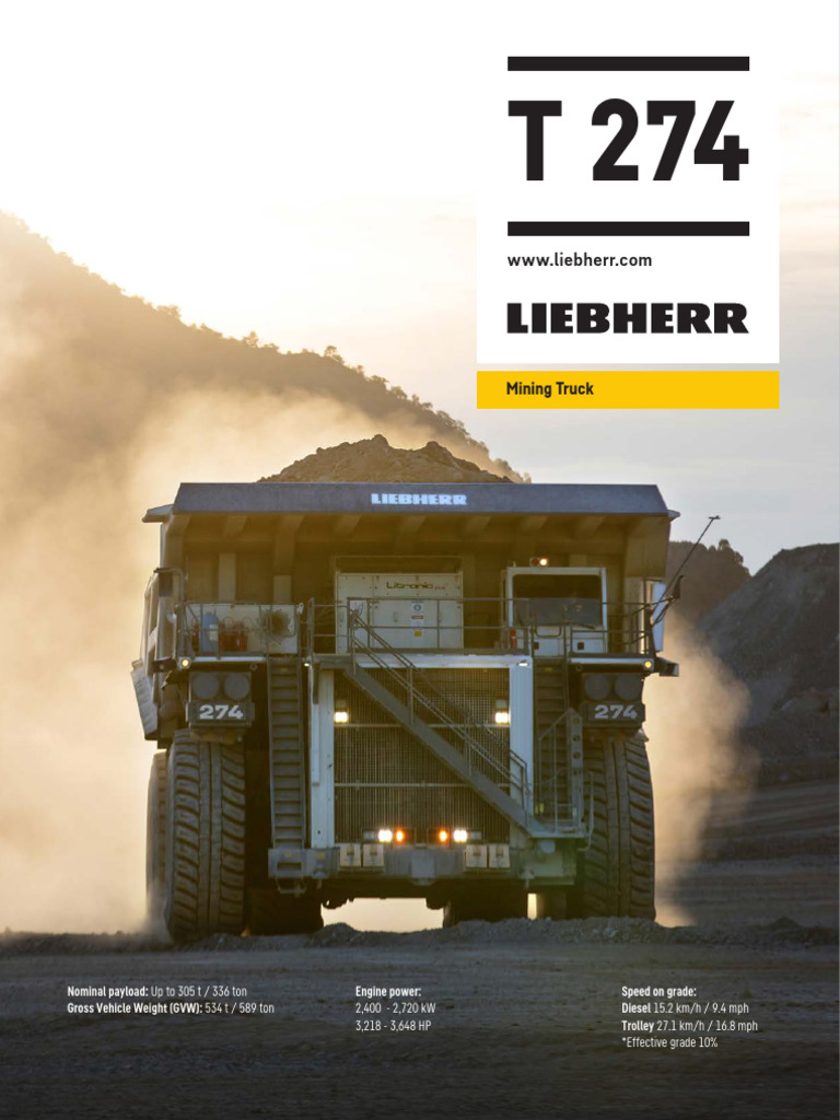 Liebherr T274 | PDF | Truck | Horsepower