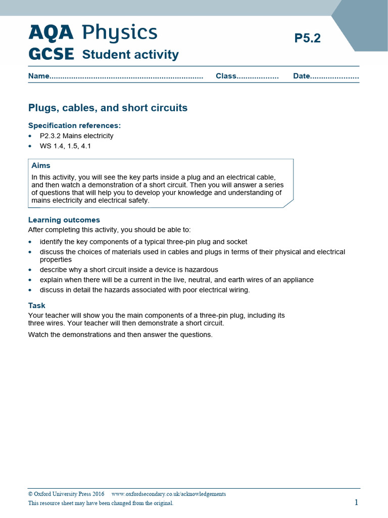 Understanding Short Circuits in Plugs | PDF | Ac Power Plugs And ...