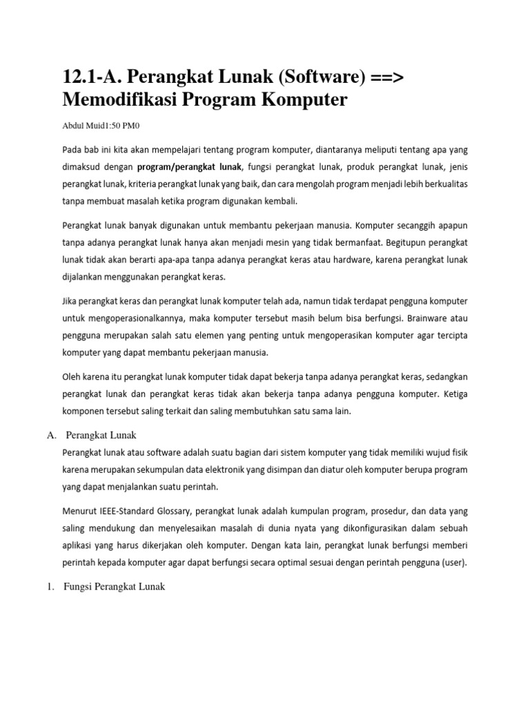 Kumpulan Materi Informatika Kelas Xii | PDF