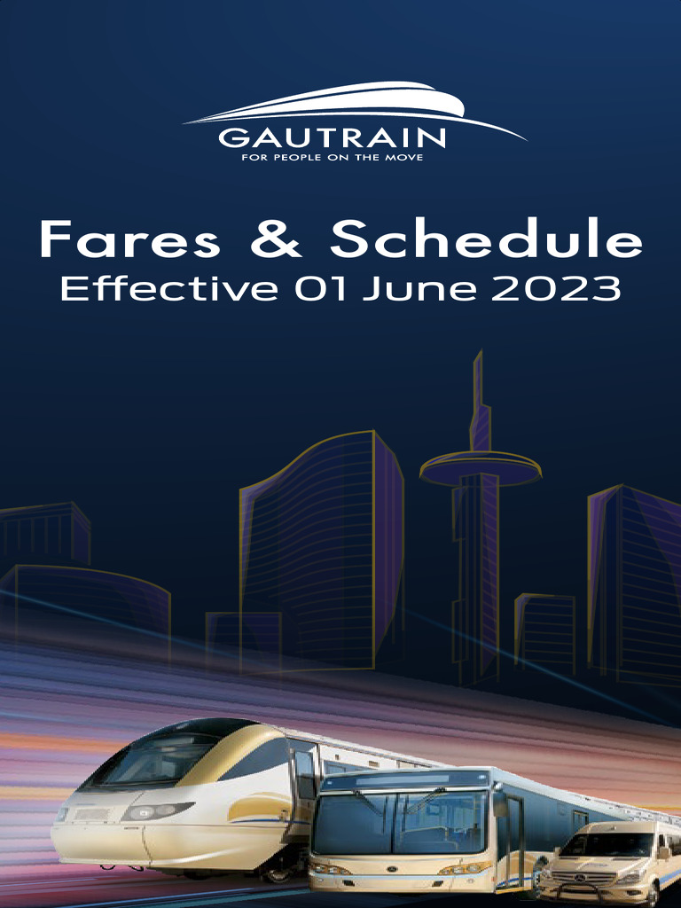 BOMBELA GAUTRAIN FARES AND SCHEDULE BROCHURE 2023 - Website | PDF | Land Transport | Public Services