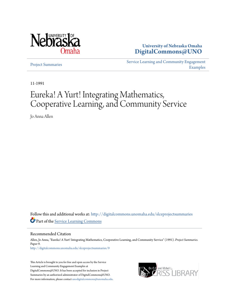Eureka! a Yurt! Integrating Mathematics Cooperative Learning An | PDF | Triangle | Circle
