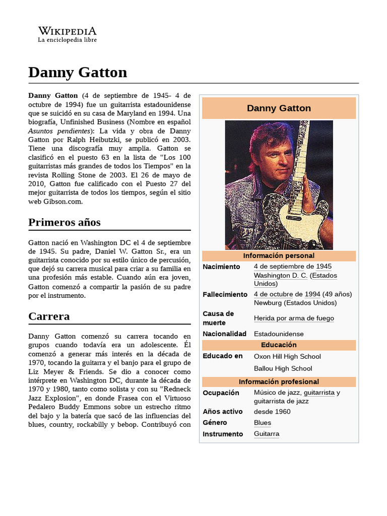 Danny Gatton | PDF | Estilos americanos de música | Guitarras