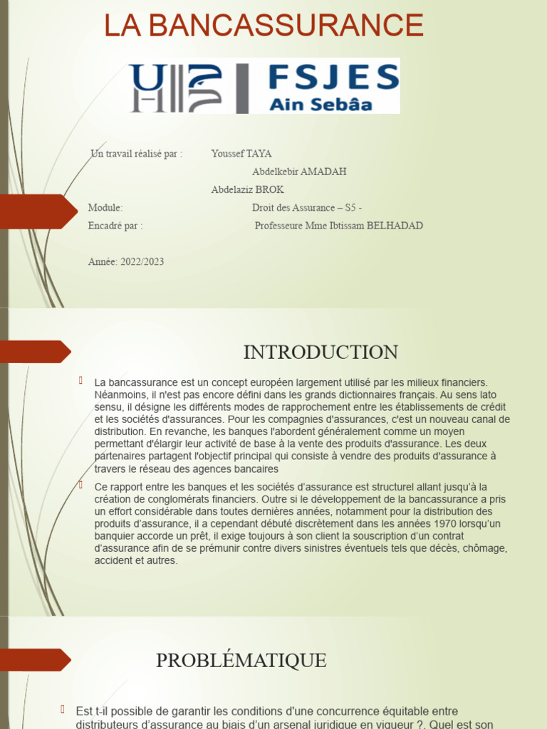 Comprendre la Bancassurance au Maroc | PDF | Banques | Assurance