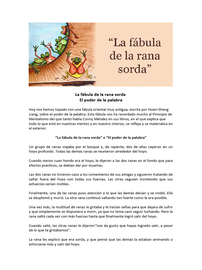 La Fábula de La Rana Sorda | PDF