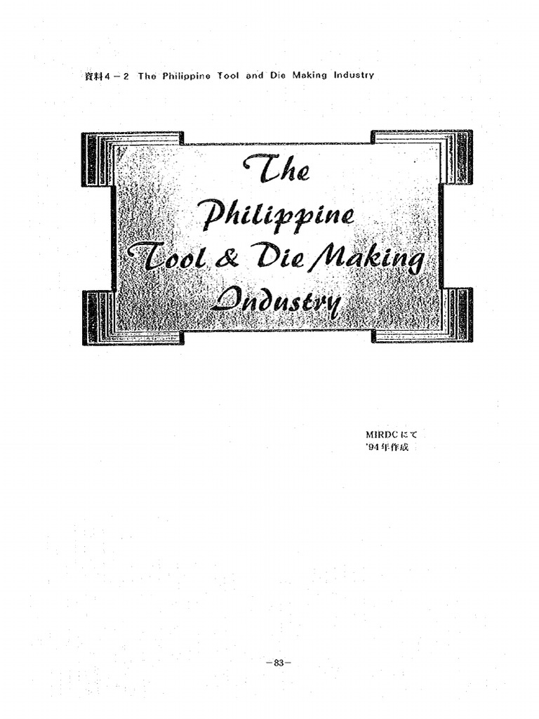 The Philiphine Tool and Die Industry | PDF