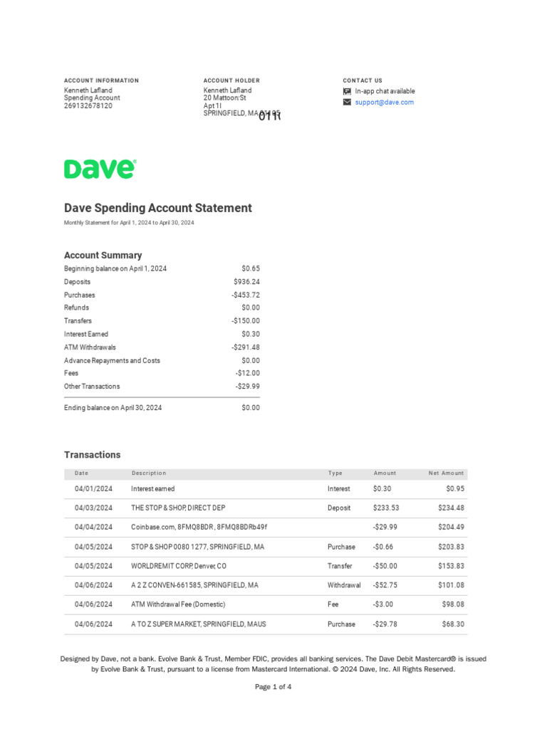 Dave | PDF | Debit Card | Banks