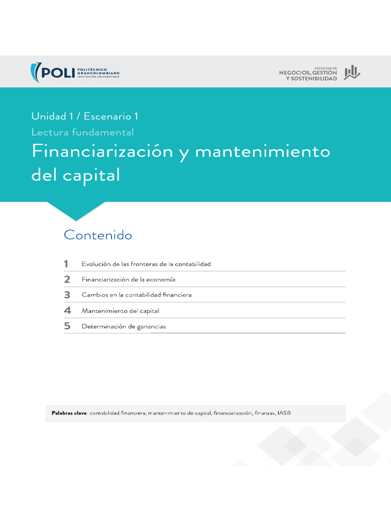 FINANCIACION Y MANTENIMIENTO DEL CAPITAL | PDF
