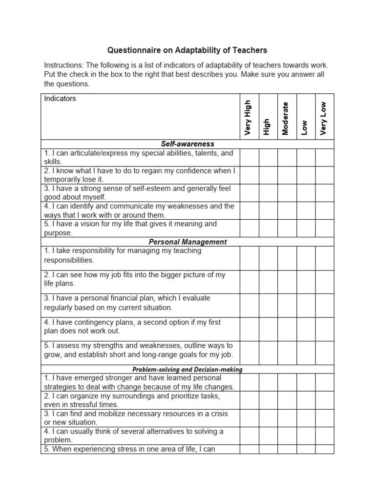 Questionnaire 2 and References | Download Free PDF | Anxiety | Fear