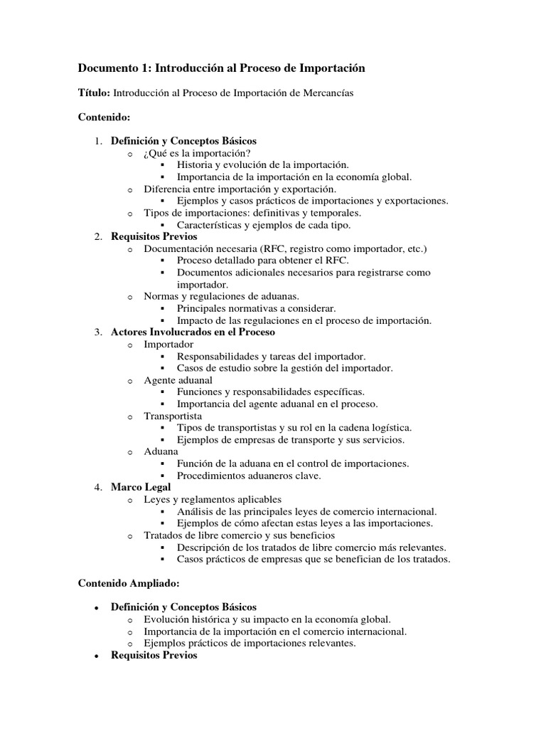 Introducción Al Proceso de Importación | Descargar gratis PDF | aduana ...