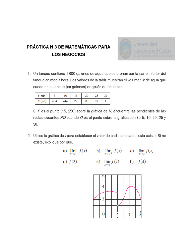 Practica N 3 de Matematicas para Los Negocios | PDF | Métodos y ...