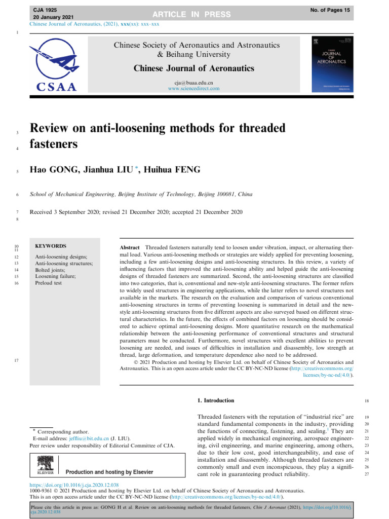 Anti-Loosening Methods for Fasteners | PDF | Nut (Hardware) | Washer ...