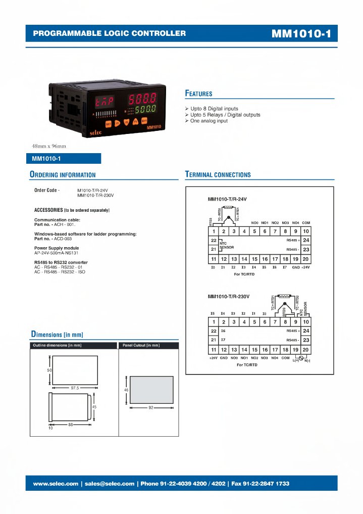 Programmable Logic Controller: Eatures | PDF
