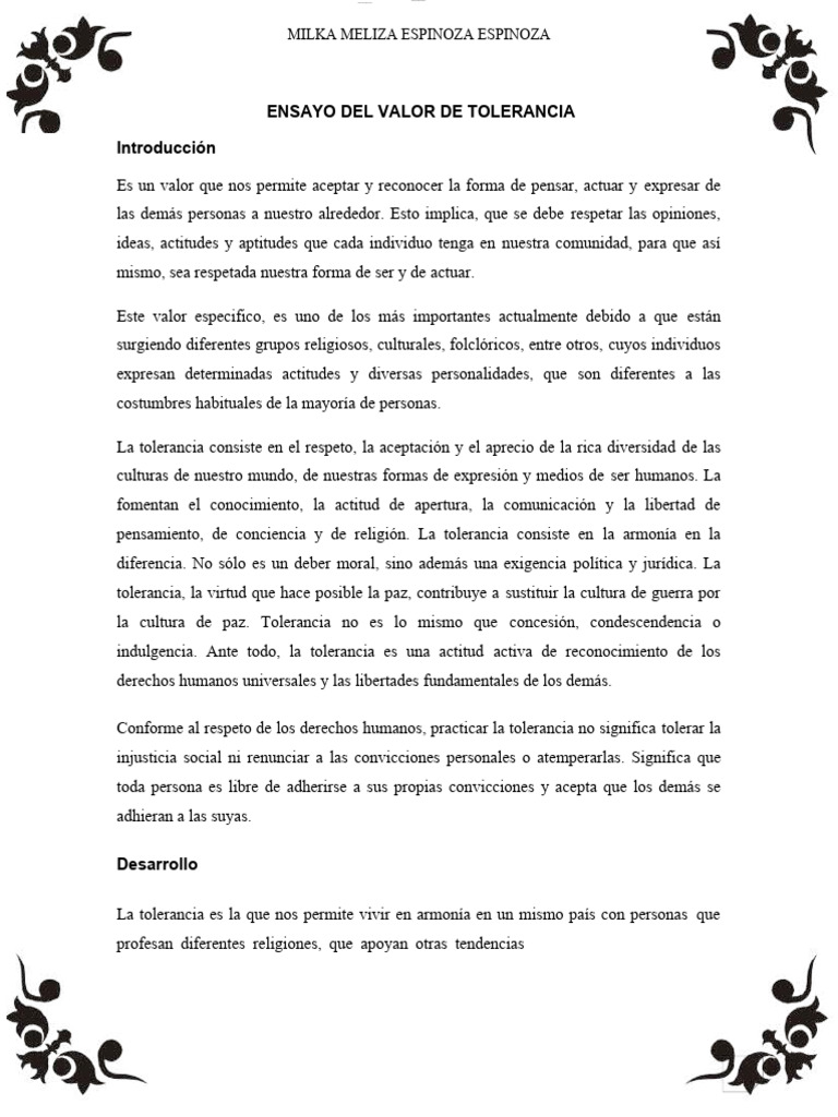 ensayo-de-la-tolerancia | Descargar gratis PDF | Tolerancia | Valor