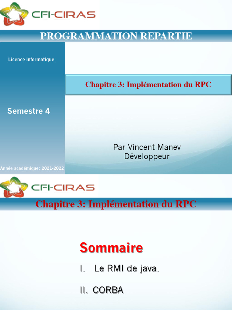 Implémentation du RPC : RMI et CORBA | PDF | Architecture du courtier ...