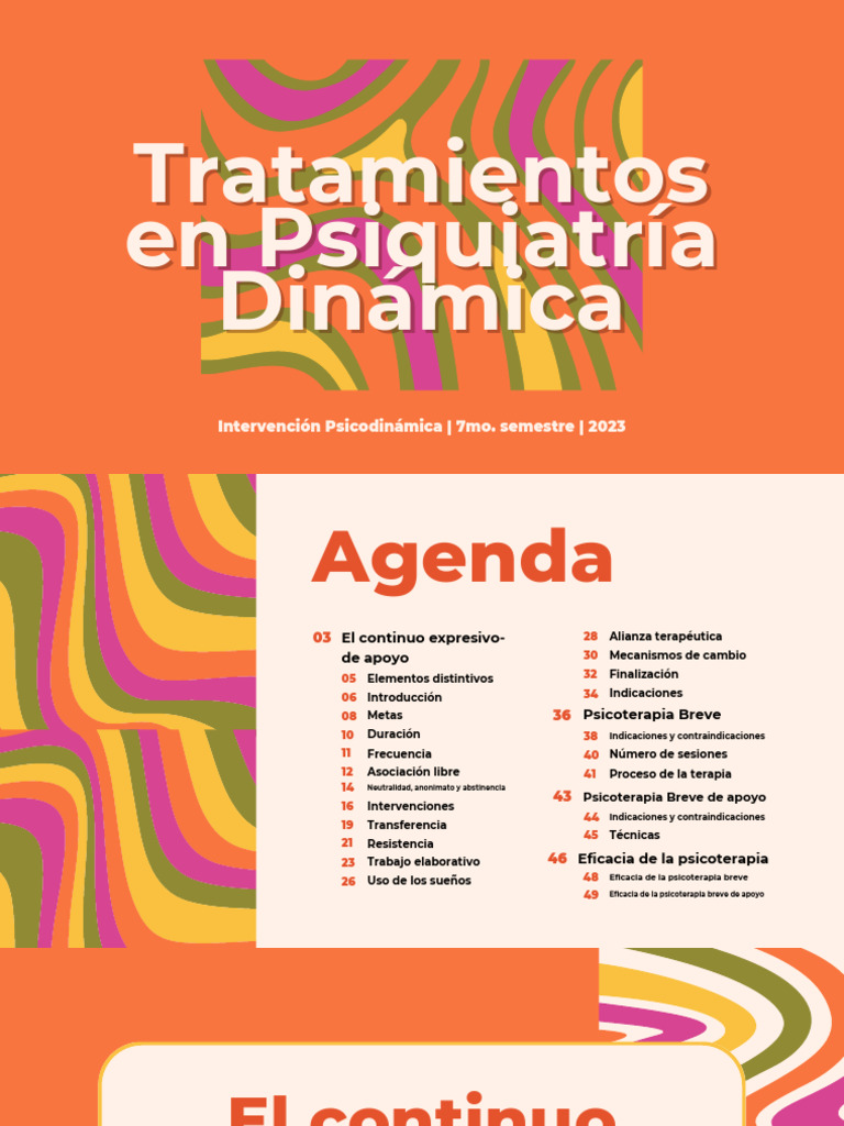 Tratamientos en Psiquiatría Dinámica | PDF | Psicoterapia | Psicoanálisis