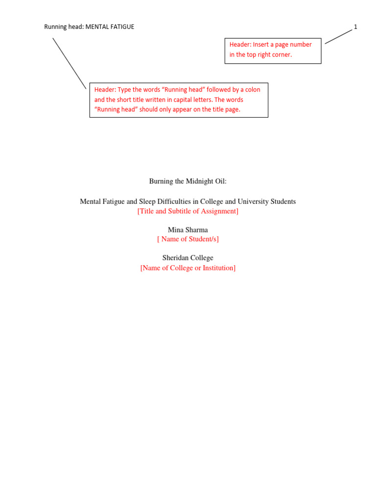 Sample APA Report | PDF | Sleep | Insomnia