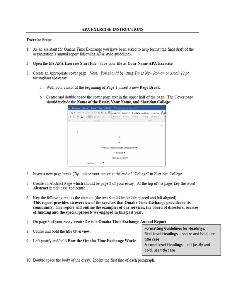 APA Exercise Instructions - Word Module 3.1 | PDF | Citation | Apa Style