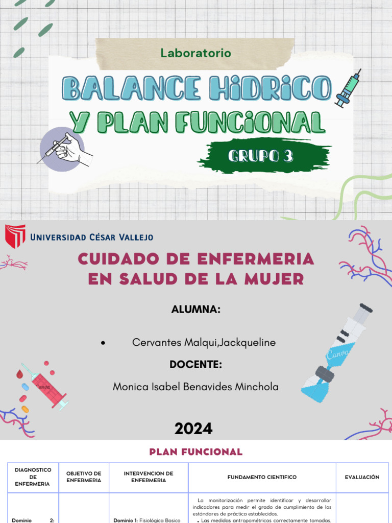 Balance Hidrico y Plan Funcional | PDF | Náusea | Electrólito