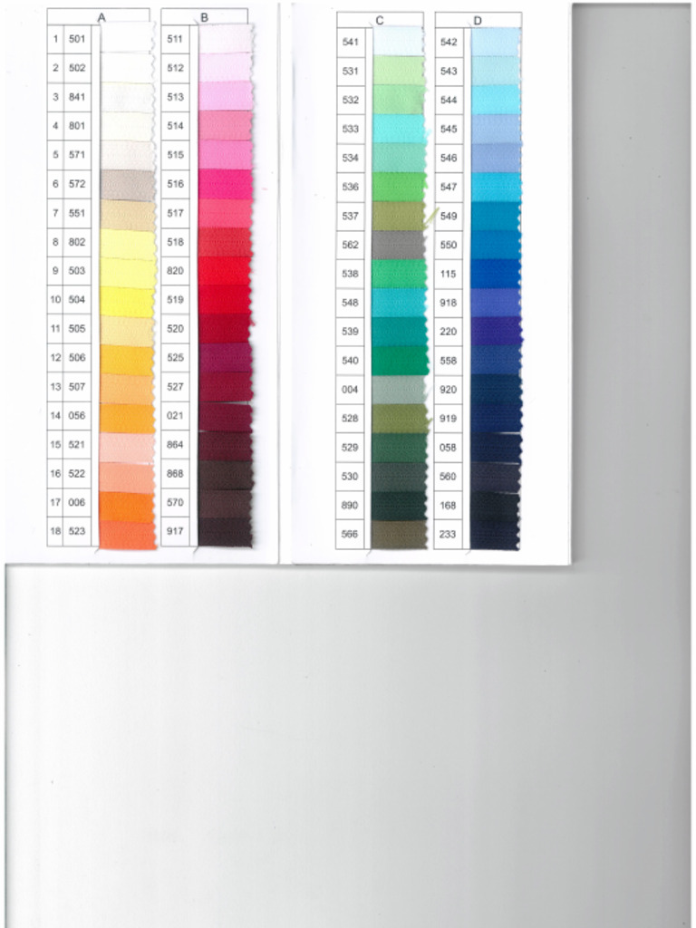 YKK Color Card | PDF