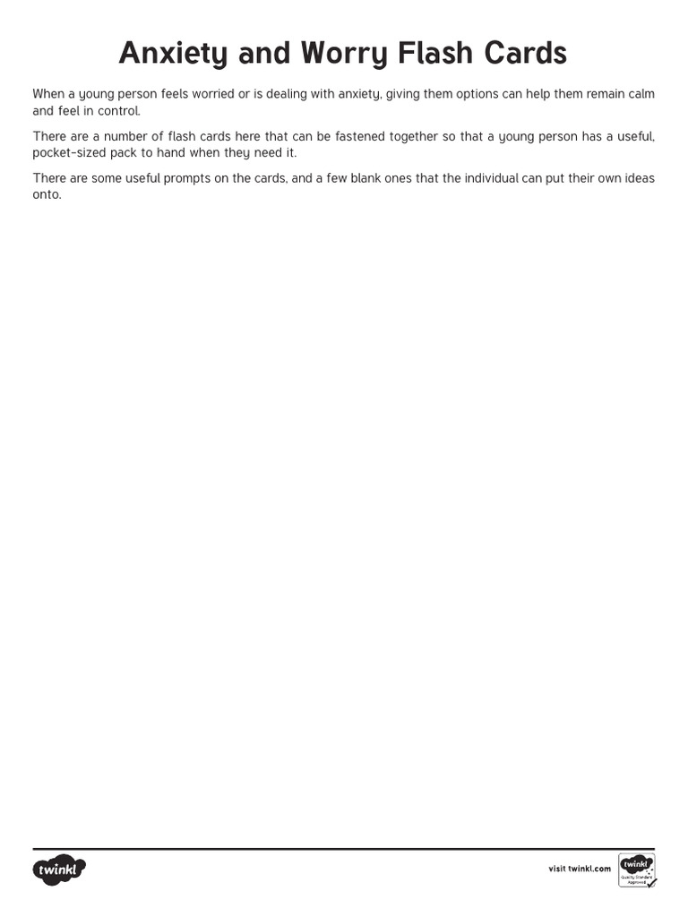 Anxiety or Worry Flashcards | PDF